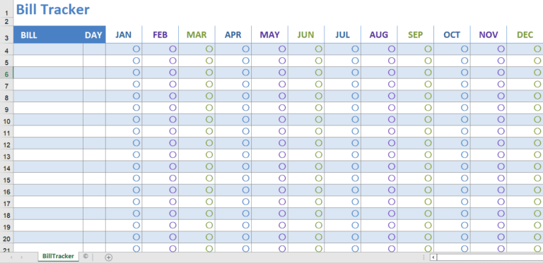 Invoice Tracker Excel template for bill tracking