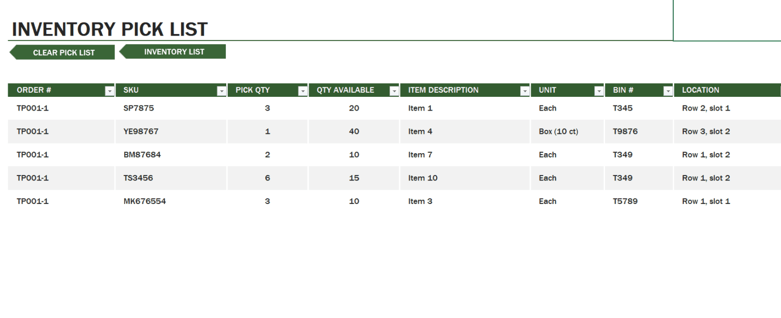 Prepare Inventory Template using our free excel template