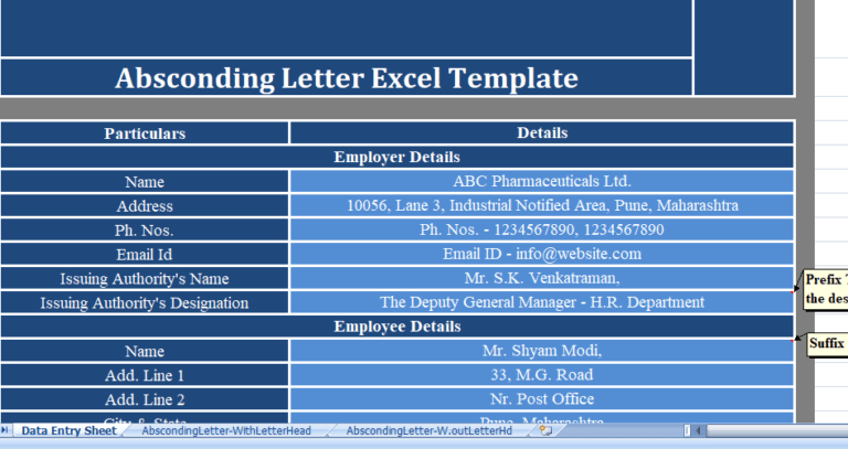 Absconding-Letter-Excel-Template - Excel templates
