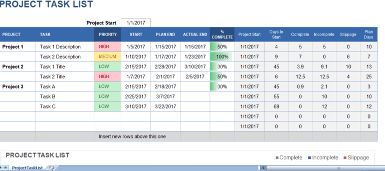 Download Free Gantt Chart Excel Templates
