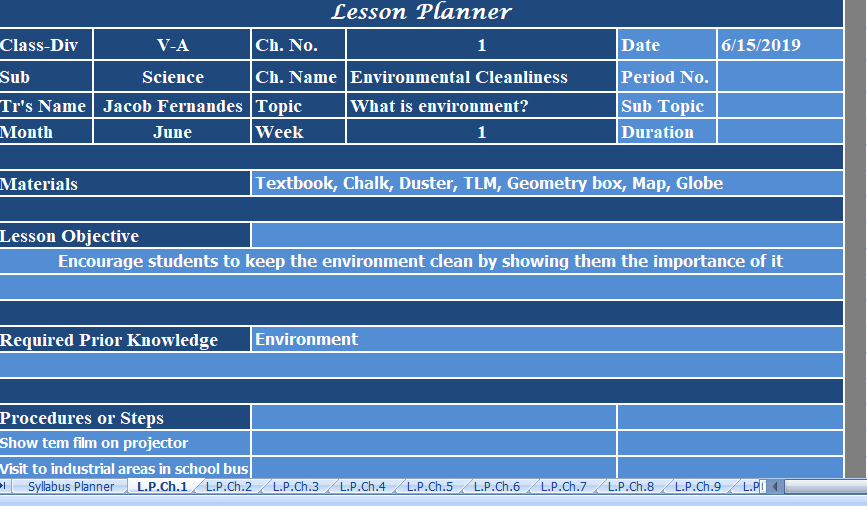 Syllabus And Lesson Planner Excel Template For Free Syllabus And Lesson Planner Excel Template For Free