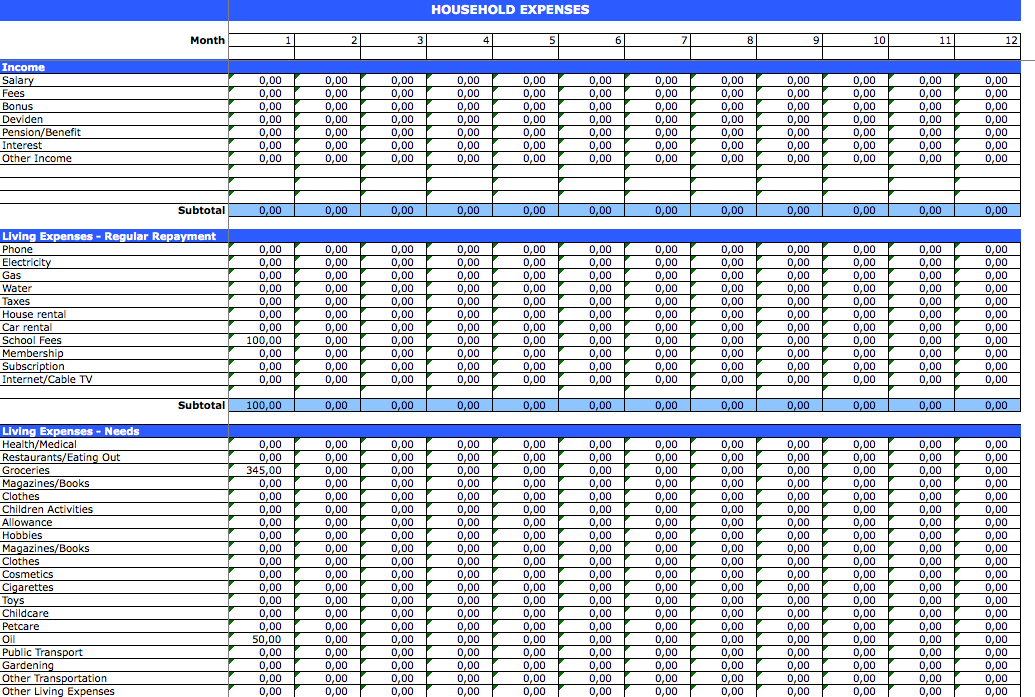 Household Expense Tracker Excel Template For Free Household Expense Tracker Excel Template For Free