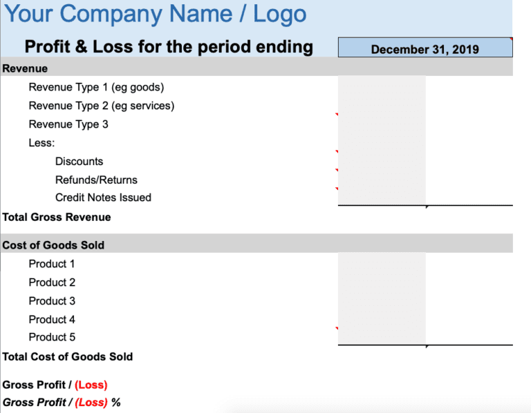 Profit-Loss-Statement-Small-Business-Overview - Excel templates