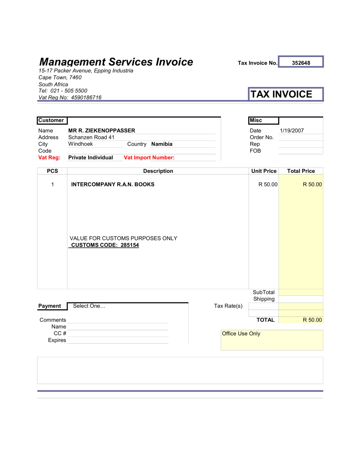 Free Management Services Invoice Template for All Consultancies