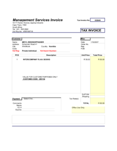 Free Management Services Invoice Template for All Consultancies
