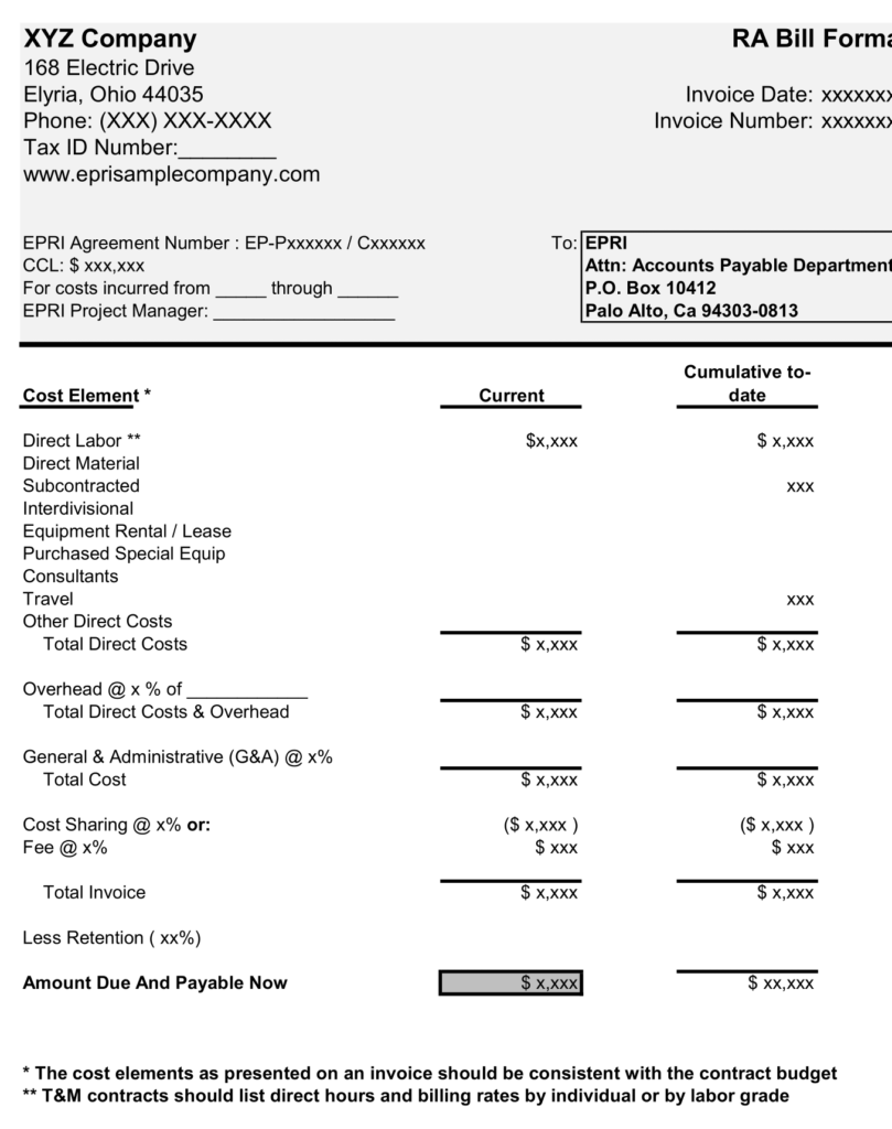 Free RA Bill Format in Excel: Running Account Billing for Projects