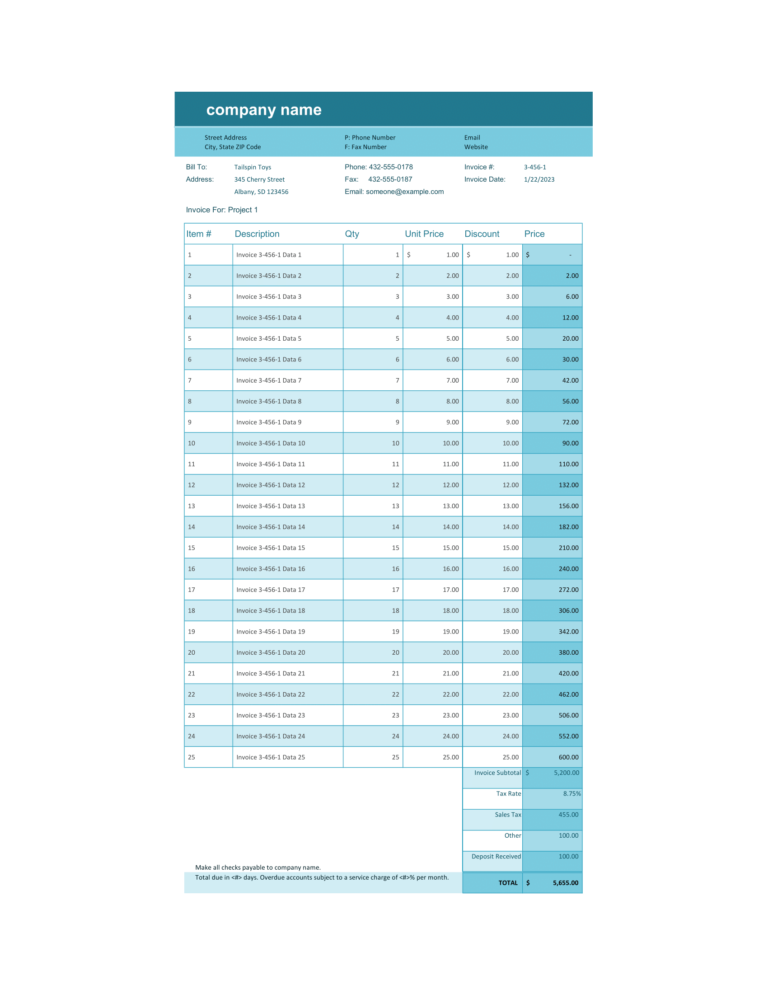 50+ Free Editable Invoice Templates and Formats in Excel sheet